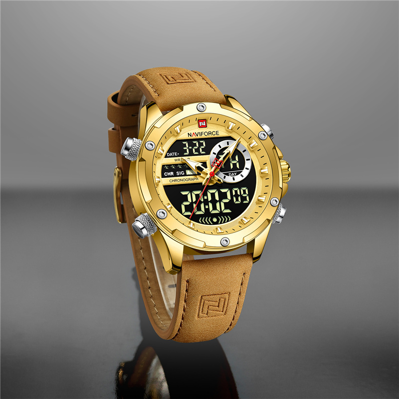 Naviforce 9208 Military Watches for Men Luxury Sport Chronograph Alarm ...
